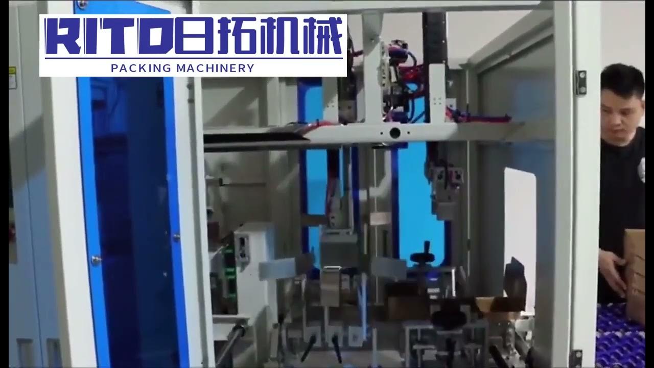 Double servo small automatic box folding machine - YouTube