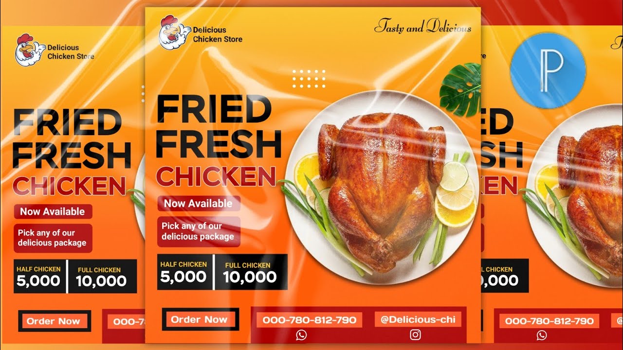 Smartphone Graphics | Chicken Advert poster #pixellabtutorial - YouTube