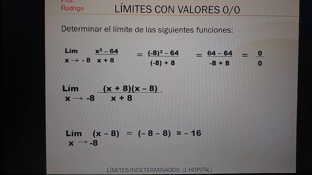 Límites indeterminados ejemplo 2 Profe. Rodrigo Angulo - YouTube