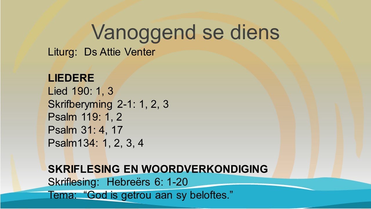 9 Augustus 2020 - God is getrou aan sy beloftes - YouTube