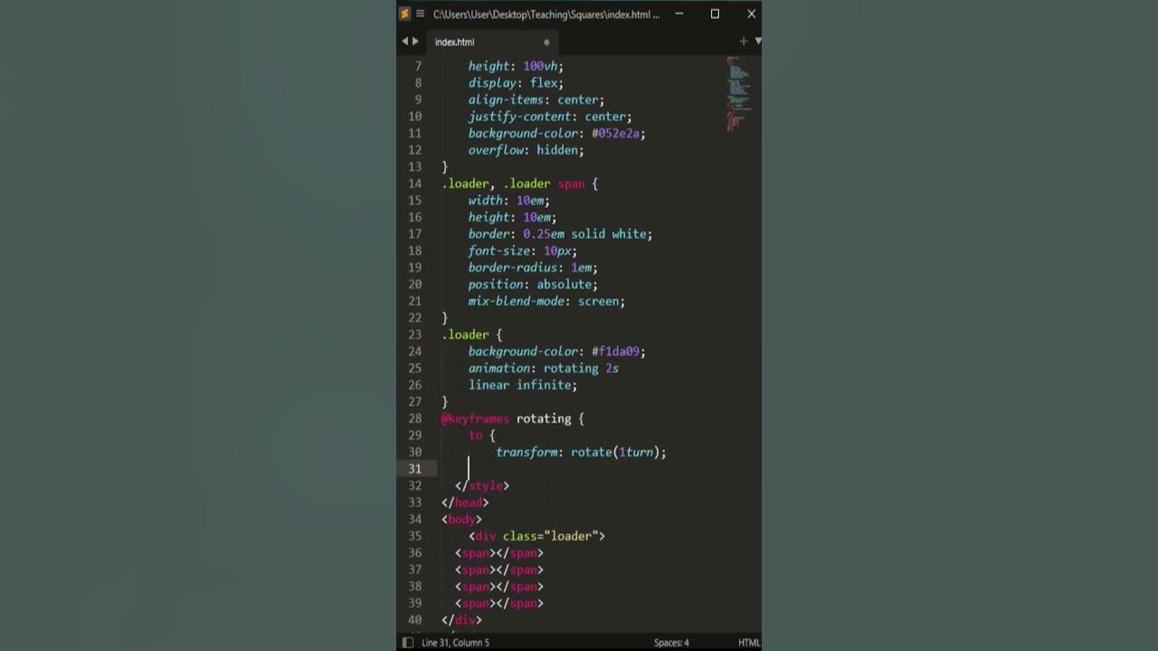Square rotate animation #webdesign #css #css3animation - YouTube