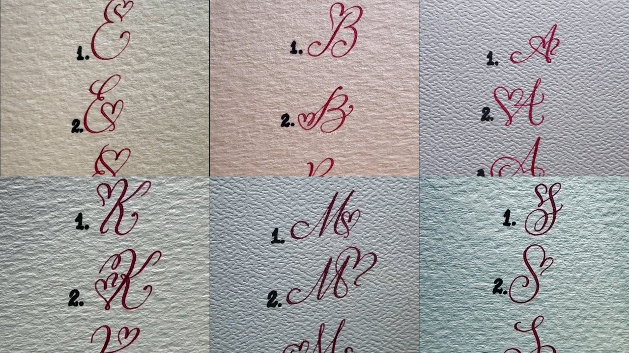 A–Z: 3 Ways to Write Heart Fonts 💕 - YouTube