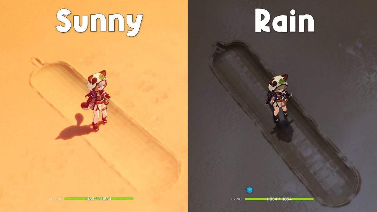 dry and wet sand physics comparison in sumeru Desert Genshin impact ...