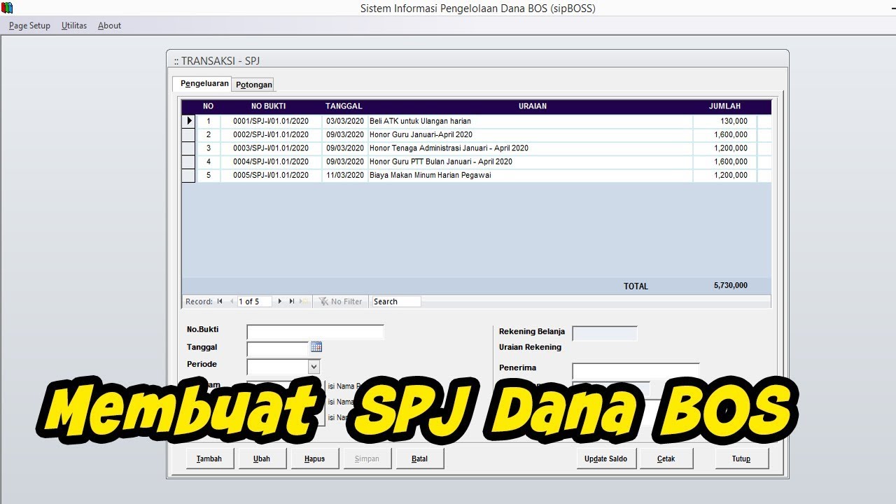 Membuat SPJ Pertanggungjawaban Dana Bos 3 Tahap Juknis 2020 - sipBOSS ...