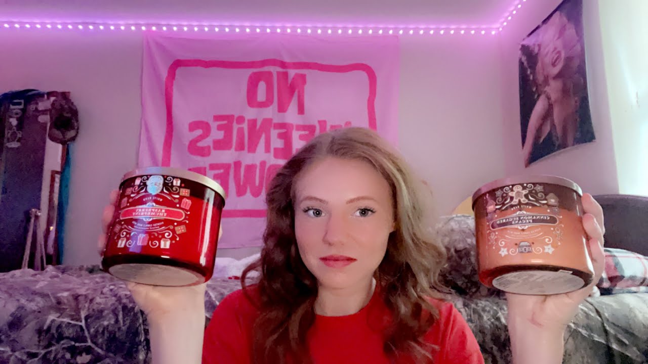 Bath & Body Works Raspberry Thumbprint/Cinnamon Sugared Pecans Candle ...