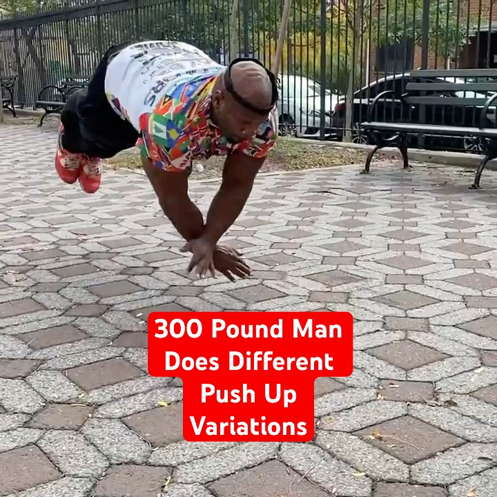 300 Pound Man's Unconventional Push Up Workout - @D3hundred - YouTube