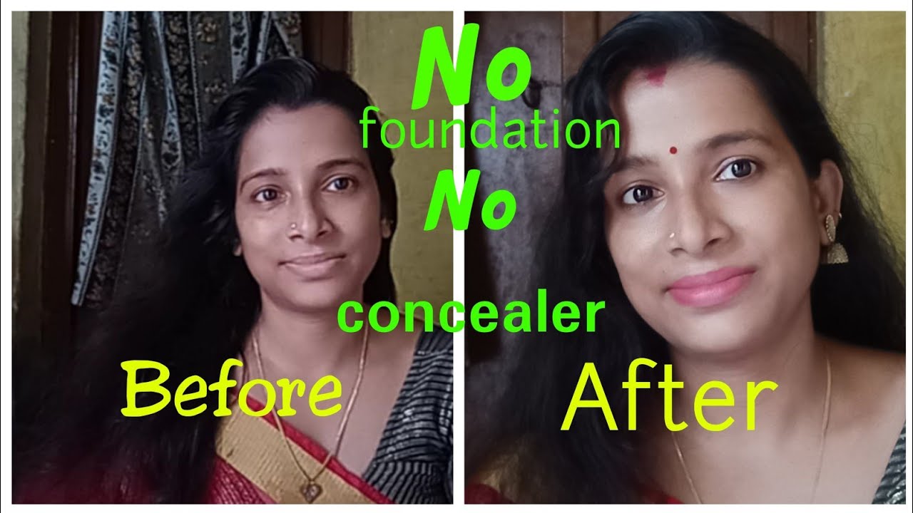 Daily makeup look#No foundation No concealer# - YouTube