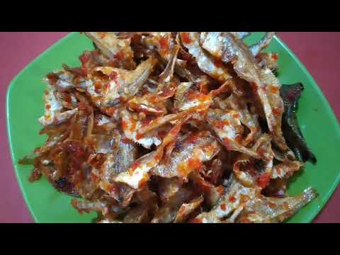 Spicy thin dry fish [ teri pakang sambel kering ] 삼발 테리 스 플리트sambal ...
