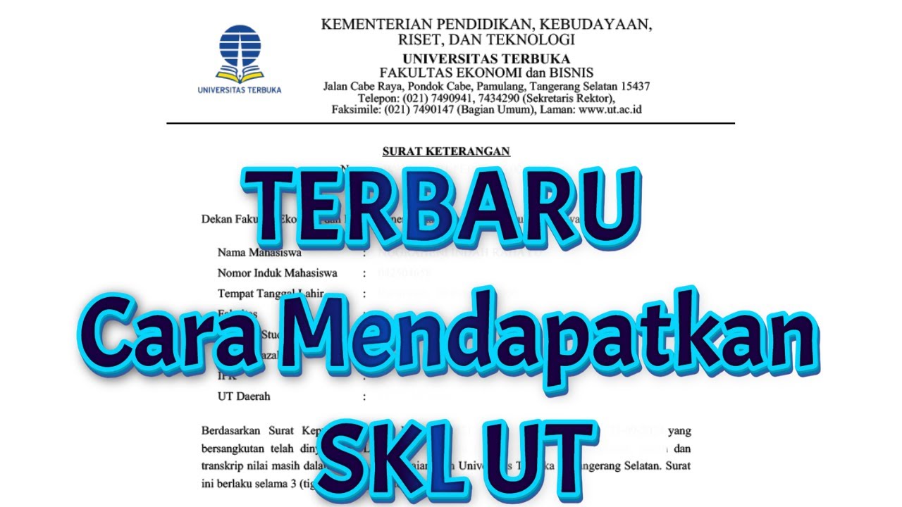 TERBARU Cara Mendapatkan SKL (Surat Keterangan Lulus) UT | UNIVERSITAS ...