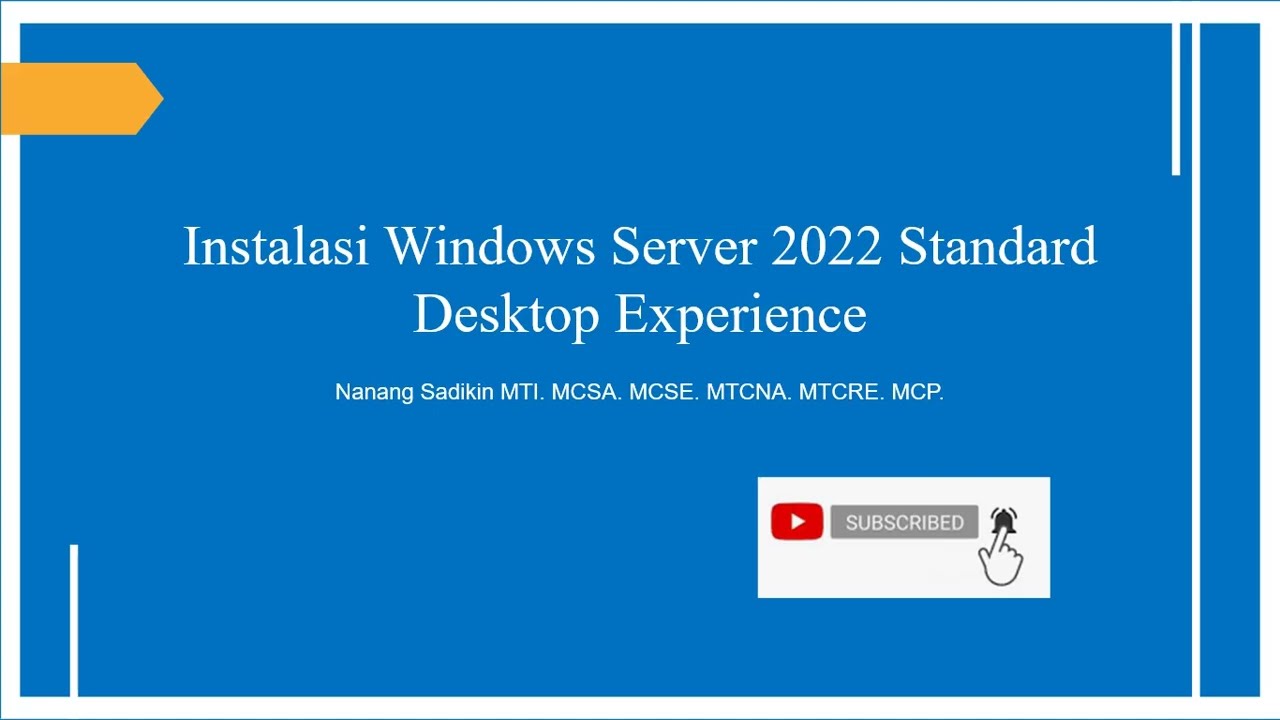 Instalasi Windows Server 2022 Standard Edition Desktop Experience - YouTube