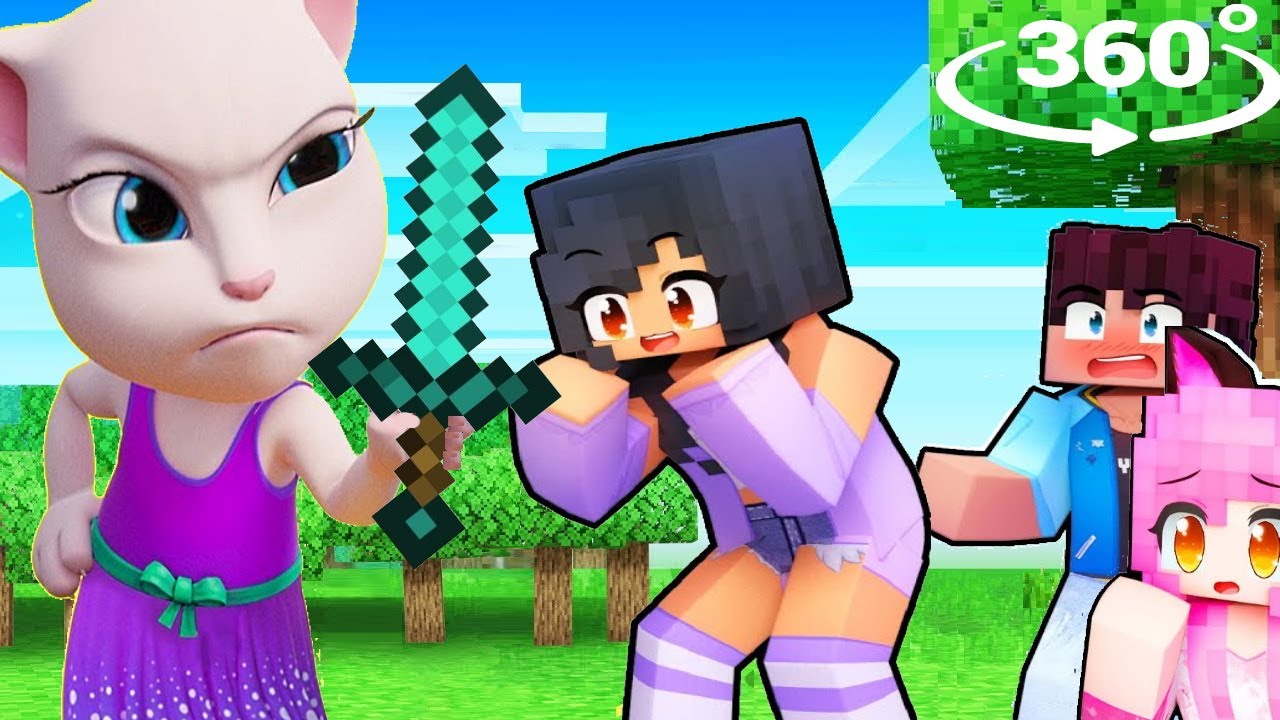 APHMAU saving Friends from TALKING ANGELA in Minecraft 360° - YouTube