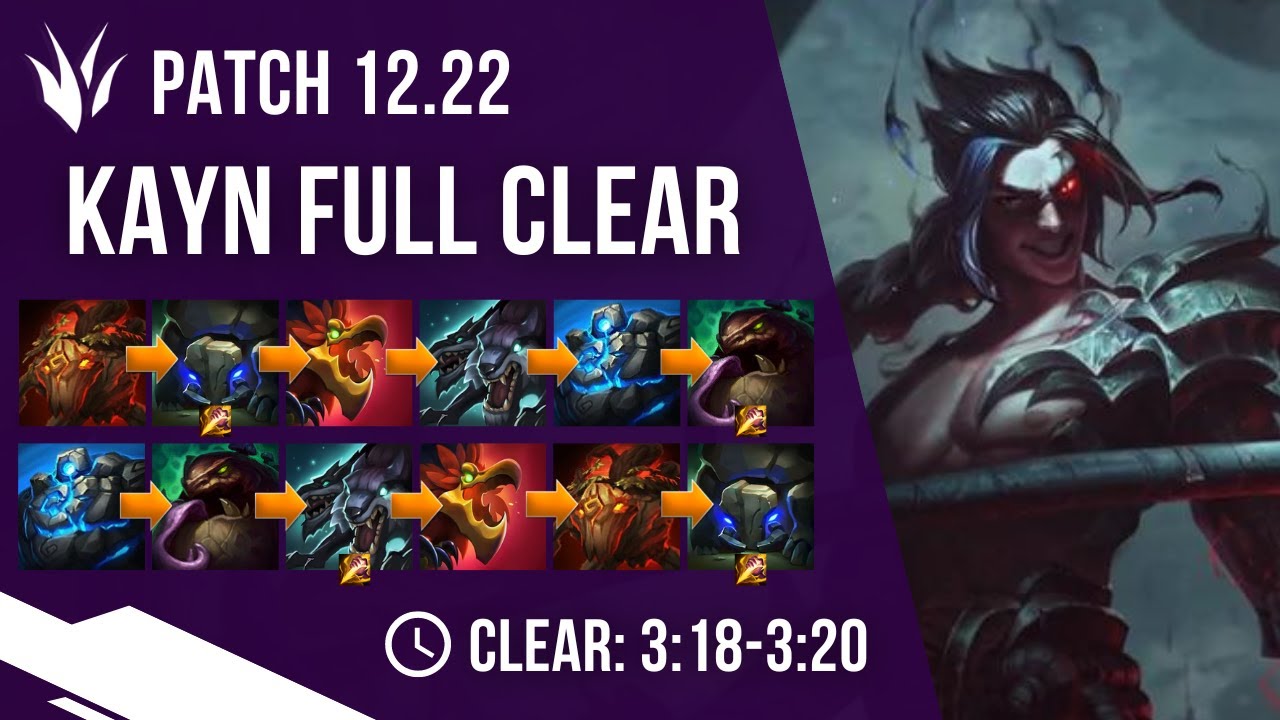 KAYN FULL JUNGLE CLEAR (S13) - PATCH 12.22 | SOLO LEASH! 🏆 - YouTube