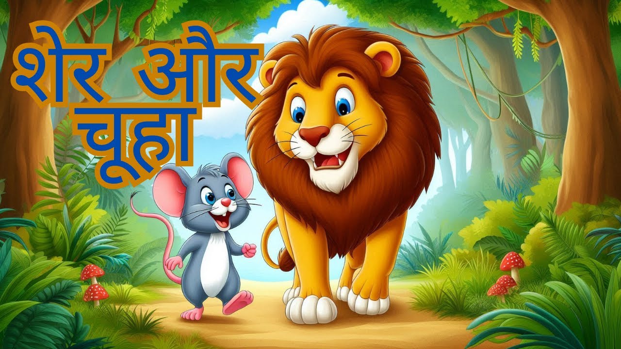 शेर और चूहा | lion and mouse story in hindi for nursery | bedtime ...