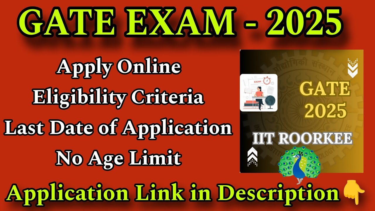 Apply Online now GATE EXAM - 2025 | Application Started | Eligibility ...