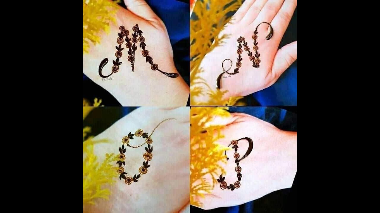 Alphabets mehedi design// ABCD Tattoo style mehedi design 2021// অক্ষর ...