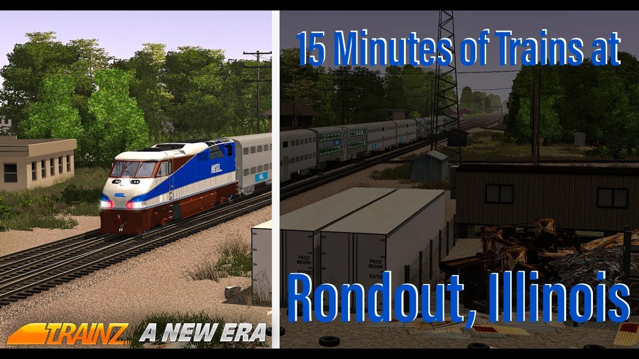 Trainz; A New Era | 15 minutes of trains at Rondout, Illinois - YouTube
