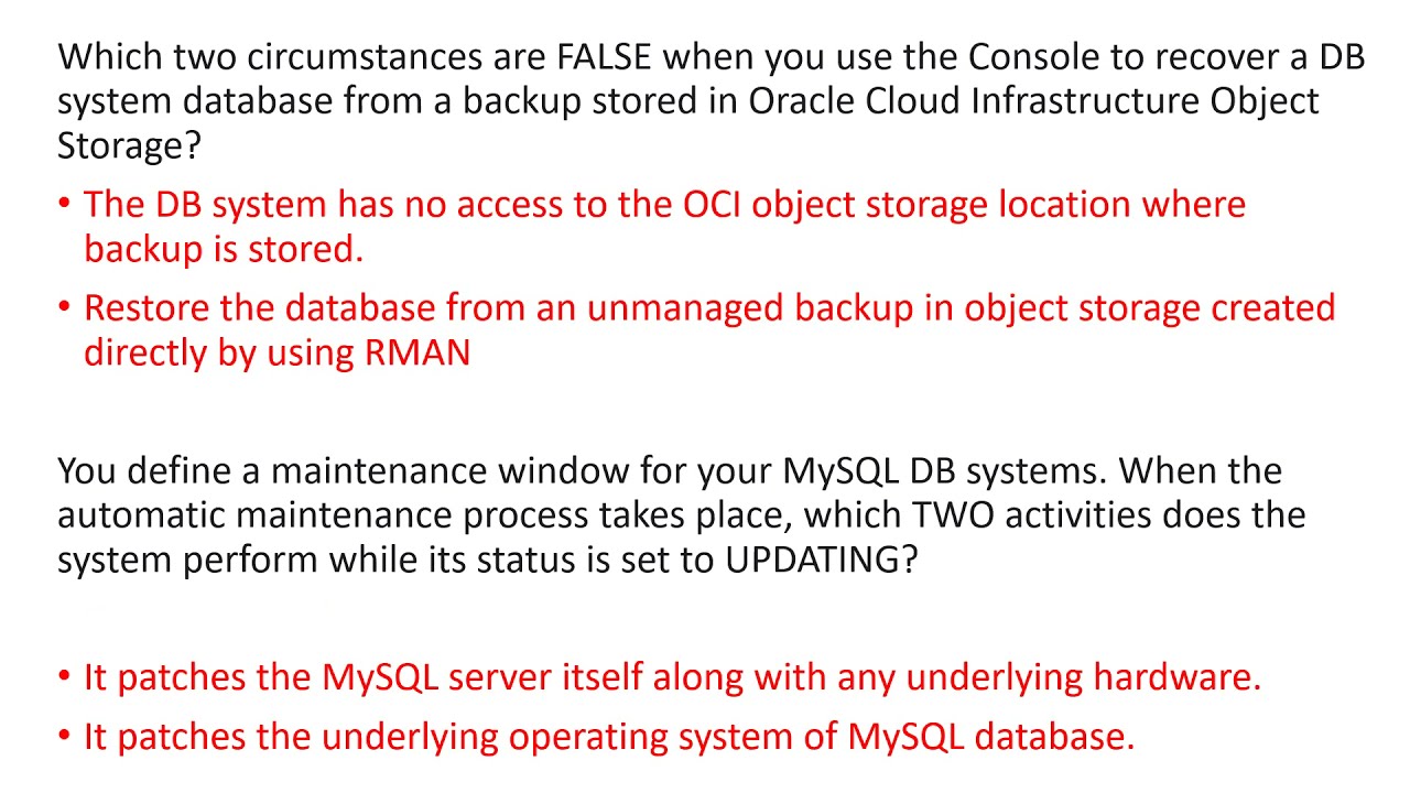 Oracle Cloud Database Services Specialist 2021 1Z0-1093-21 - YouTube