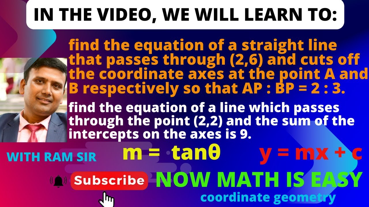 double intercept form class 11| equation in double intercept #optmath #optionalmath #11math ...