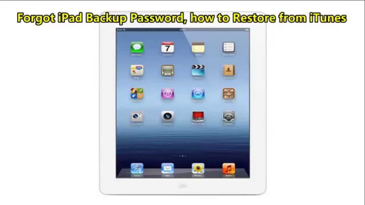 Forgot iPad Backup Password, how to Restore from iTunes - YouTube