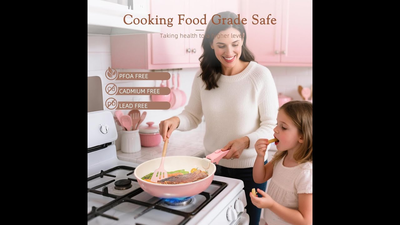 Astercook Pots and Pans Non Stick Ceramic Cookware Set - YouTube