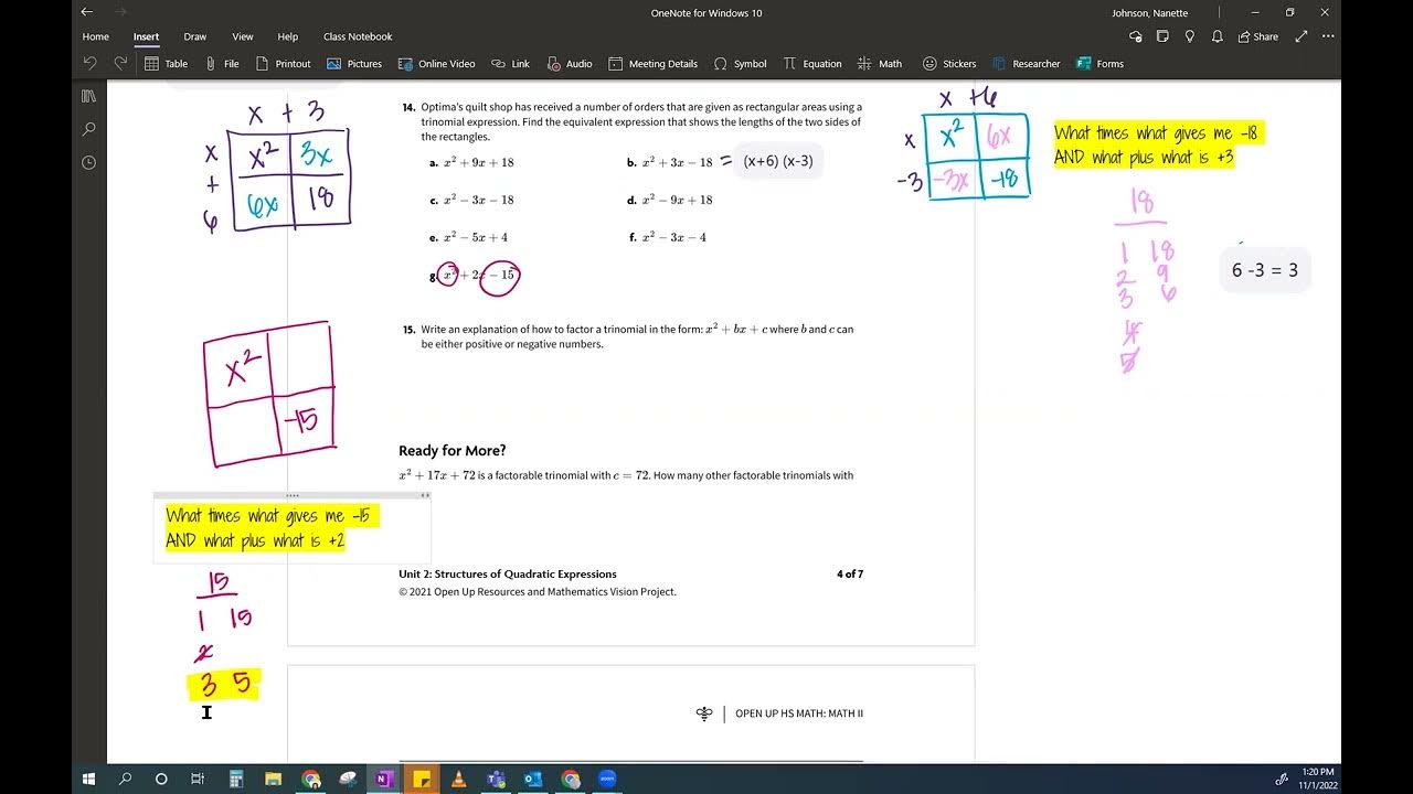 Factoring a Quadratic Trinomial and Checking Your Answer - YouTube