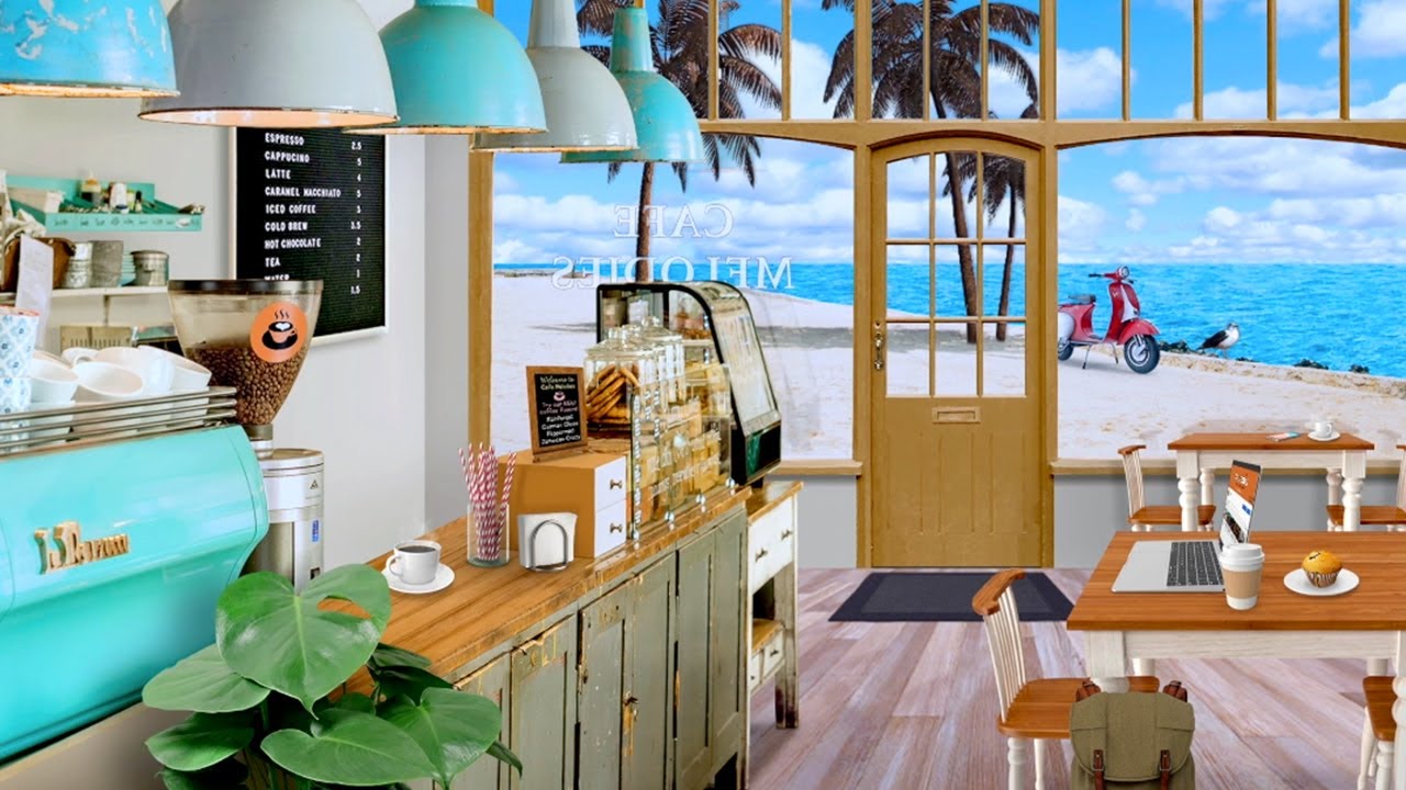 Seaside Cafe Beach Coffee Shop Ambience Summer Bossa Nova & Classic ...