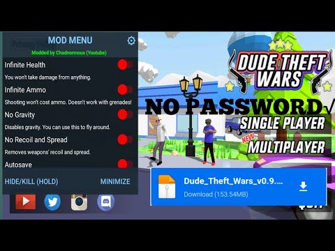 DUDE THEFT WARS MOD MENU APK || LINK MEDIAFIRE || NO PASSWORD. - YouTube