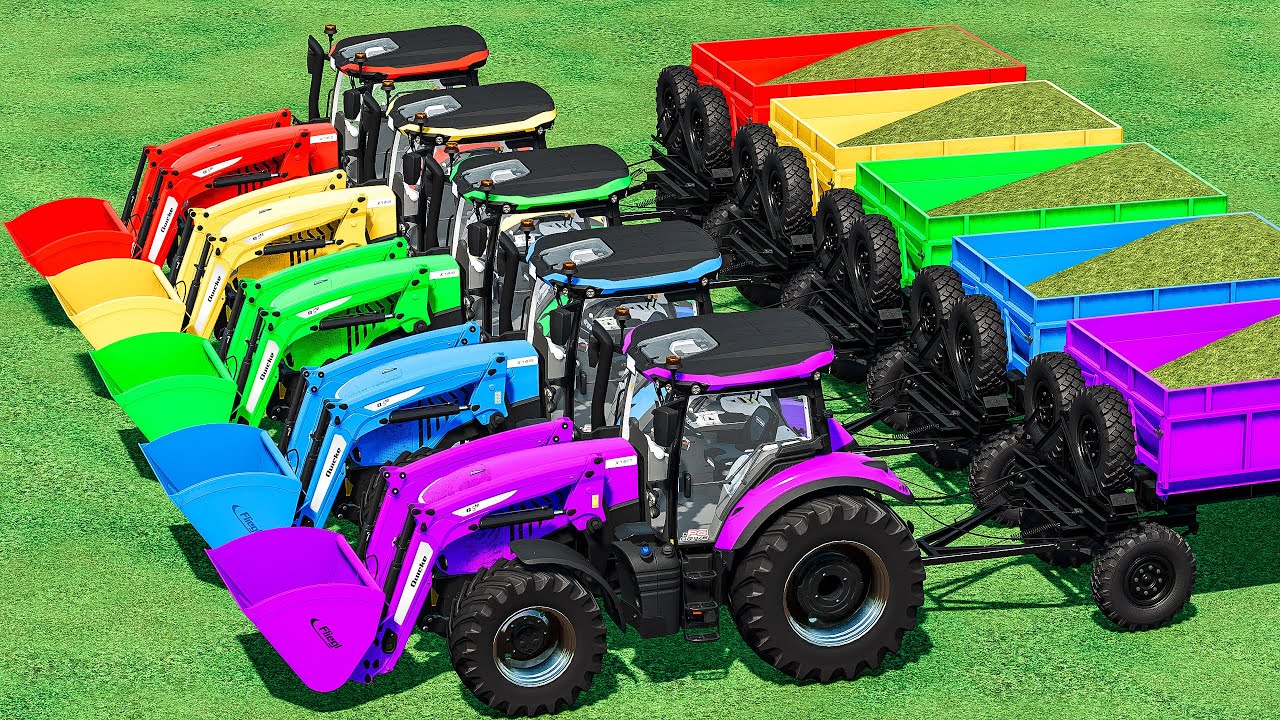 JOB with COLORS & LOAD, TRANSPORT DRIED GRASS with McCORMICK TRACTORS ...