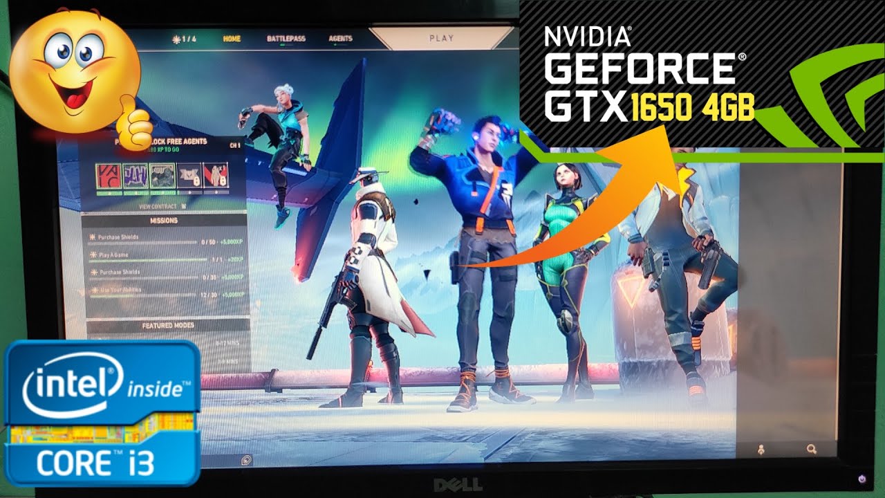 GTX 1650 4GB OC VALORANT Riot Core i3 2nd Gen 1366 x 768 with aacharya ...