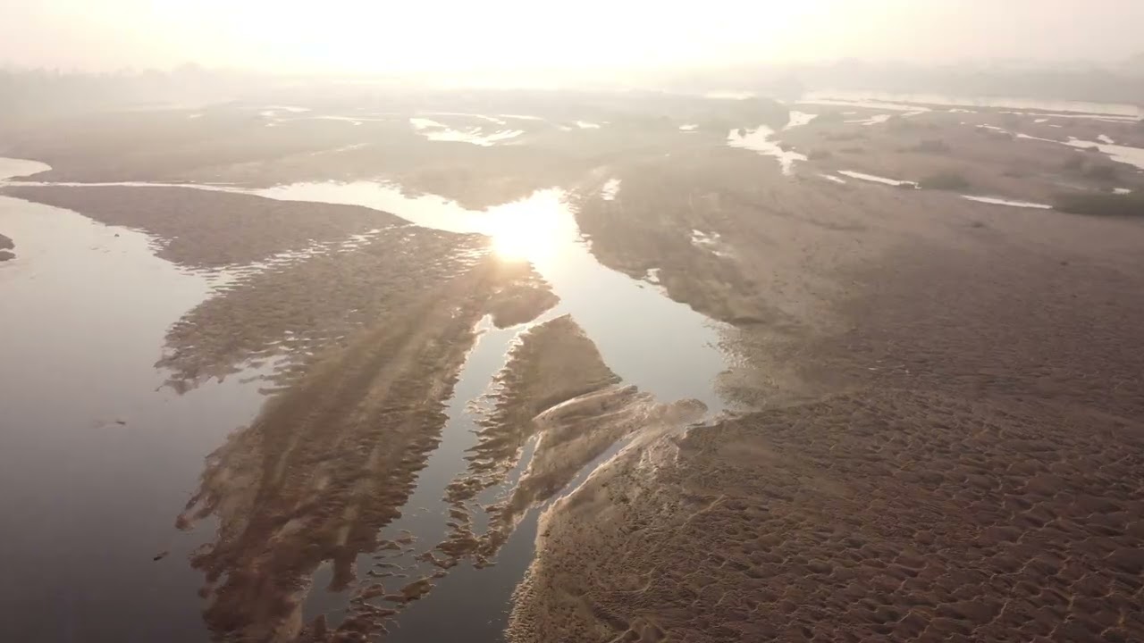 Kaveri river in Trichy city. Drone view - YouTube