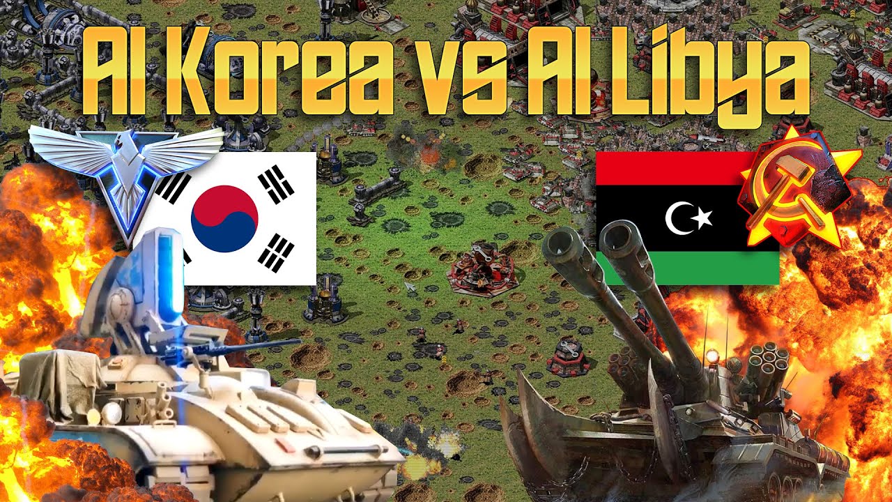Red Alert 2 Yuri's Revenge - AI Korea vs AI Libya - YouTube