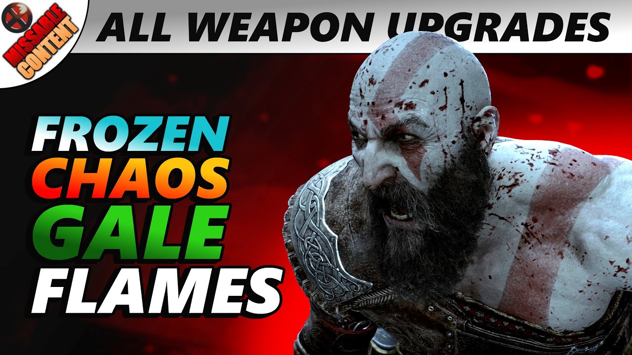 GOD OF WAR RAGNAROK All Weapon Upgrades (Frozen Flames, Gale Flames ...