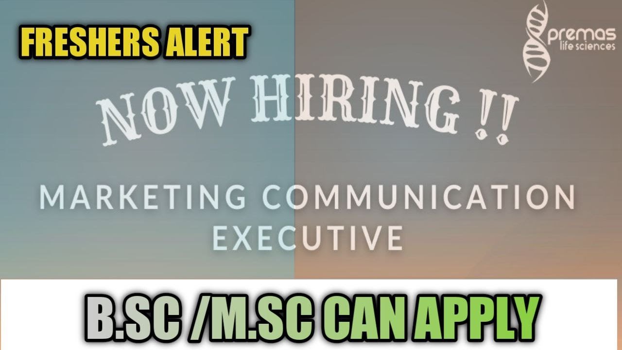 Freshers & Experience B.sc,M.sc At Premas Life Sciences Pvt Ltd. - YouTube