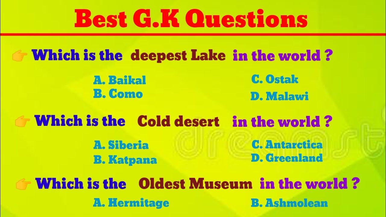 Top 20 World GK questions & answers / MCQ GK / GK / General Knowledge ...