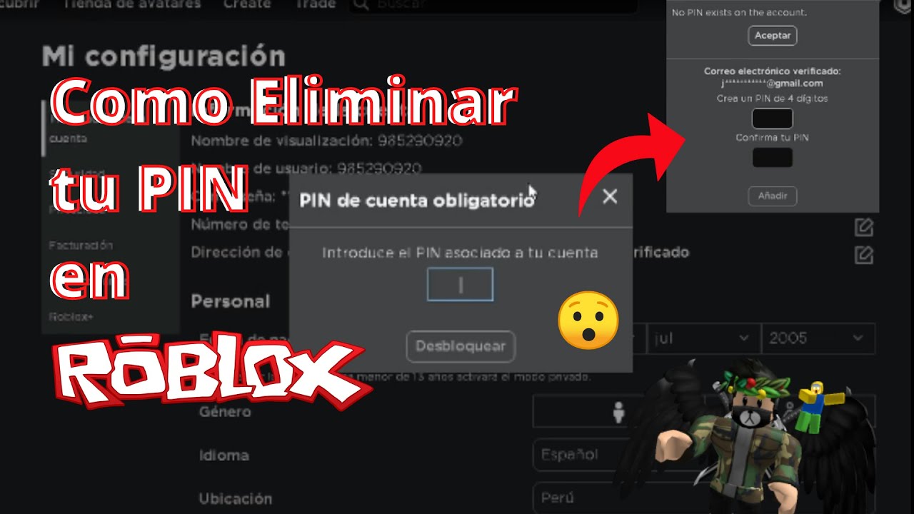 Como Eliminar tu Pin de Roblox - YouTube