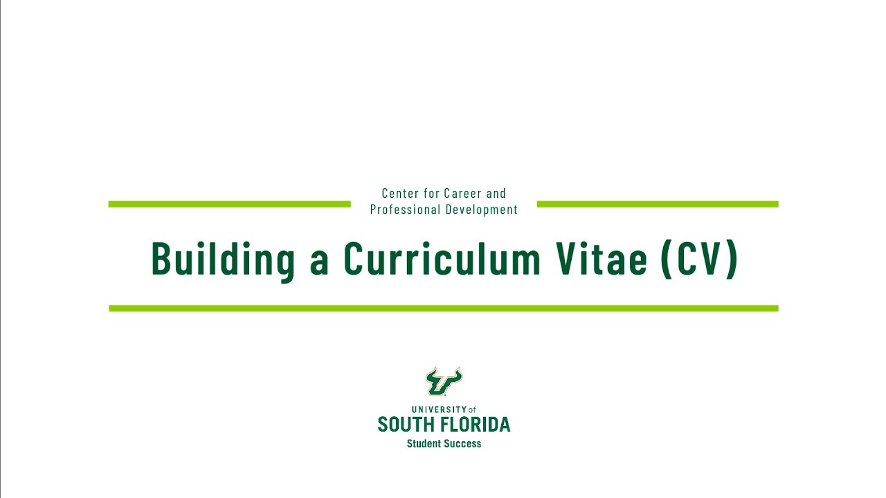 Building a Curriculum Vitae (CV) - YouTube