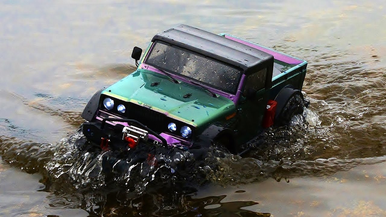 Skansman RC - Axial scx10 Nukizer - Lets fight wet stones - YouTube