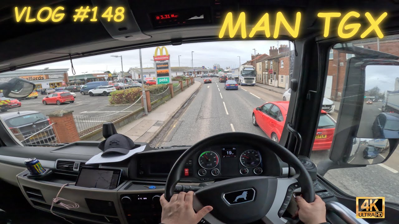 FIRST RIDE MAN TGX!!! DRIVING AROUND GRIMSBY !!! -TRUCK DRIVER UK #148 ...