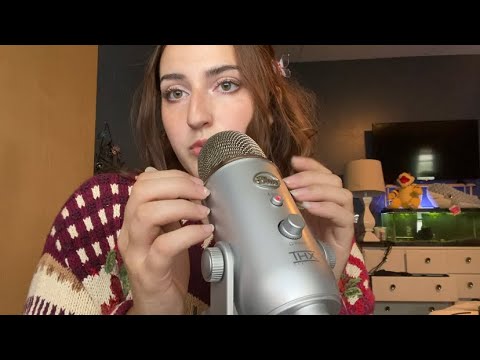 ASMR rambling, mic scratching, sweater scratching, and mouth sounds ️ ...