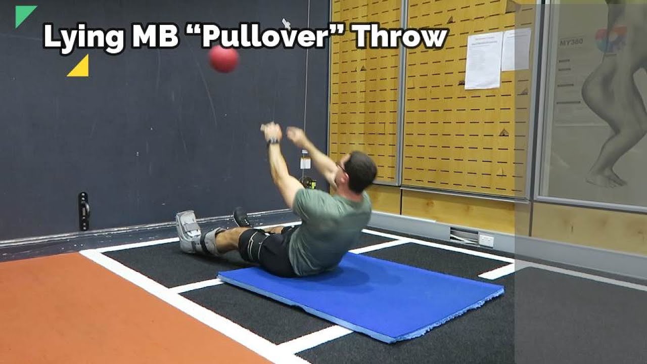 Lying MB Pullover throw - training with a lower limb injury - YouTube