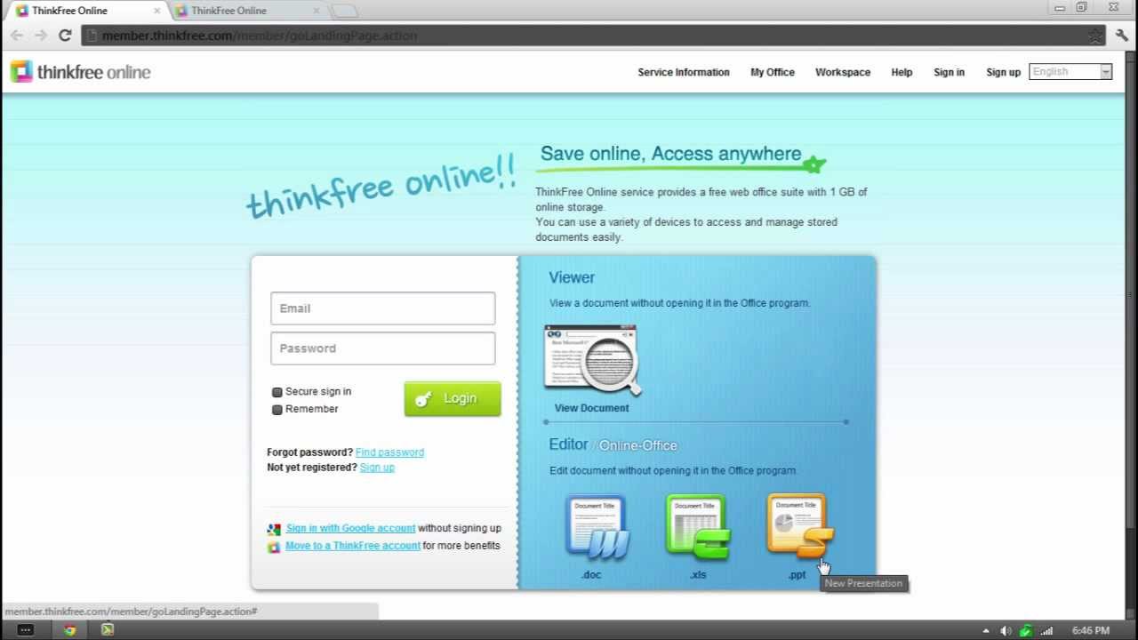 Thinkfree Office Viewer