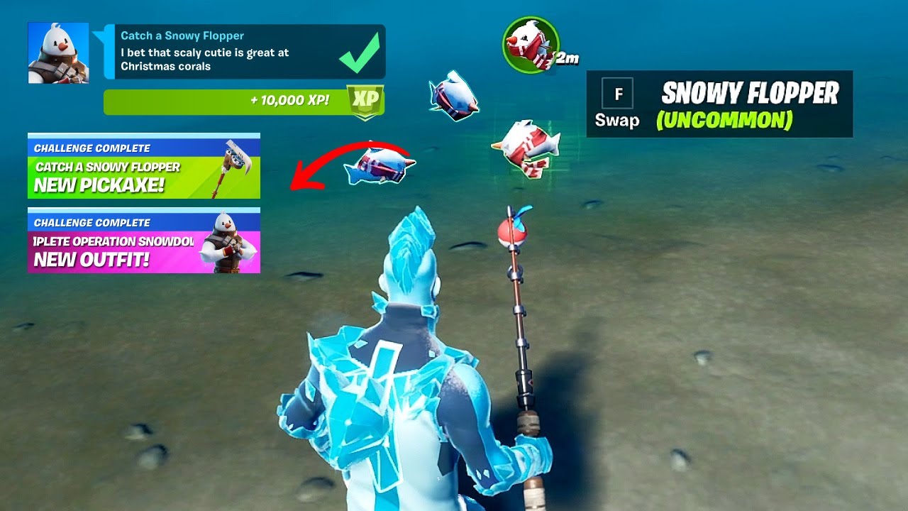 How to unlock FREE Toe Pick Pickaxe and Snowmando skin - Where to Catch ...