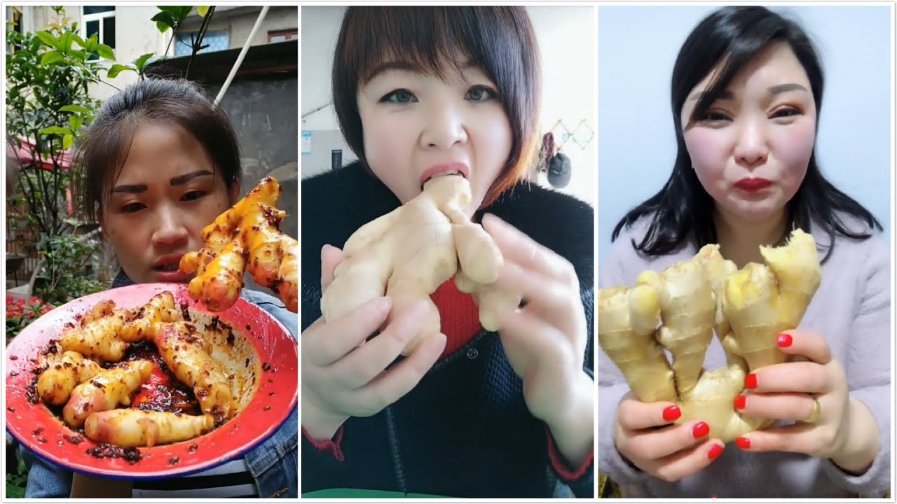 Chinese Beauty Eating / Ginger / Challenge Food / Food Eating Broadcast ...
