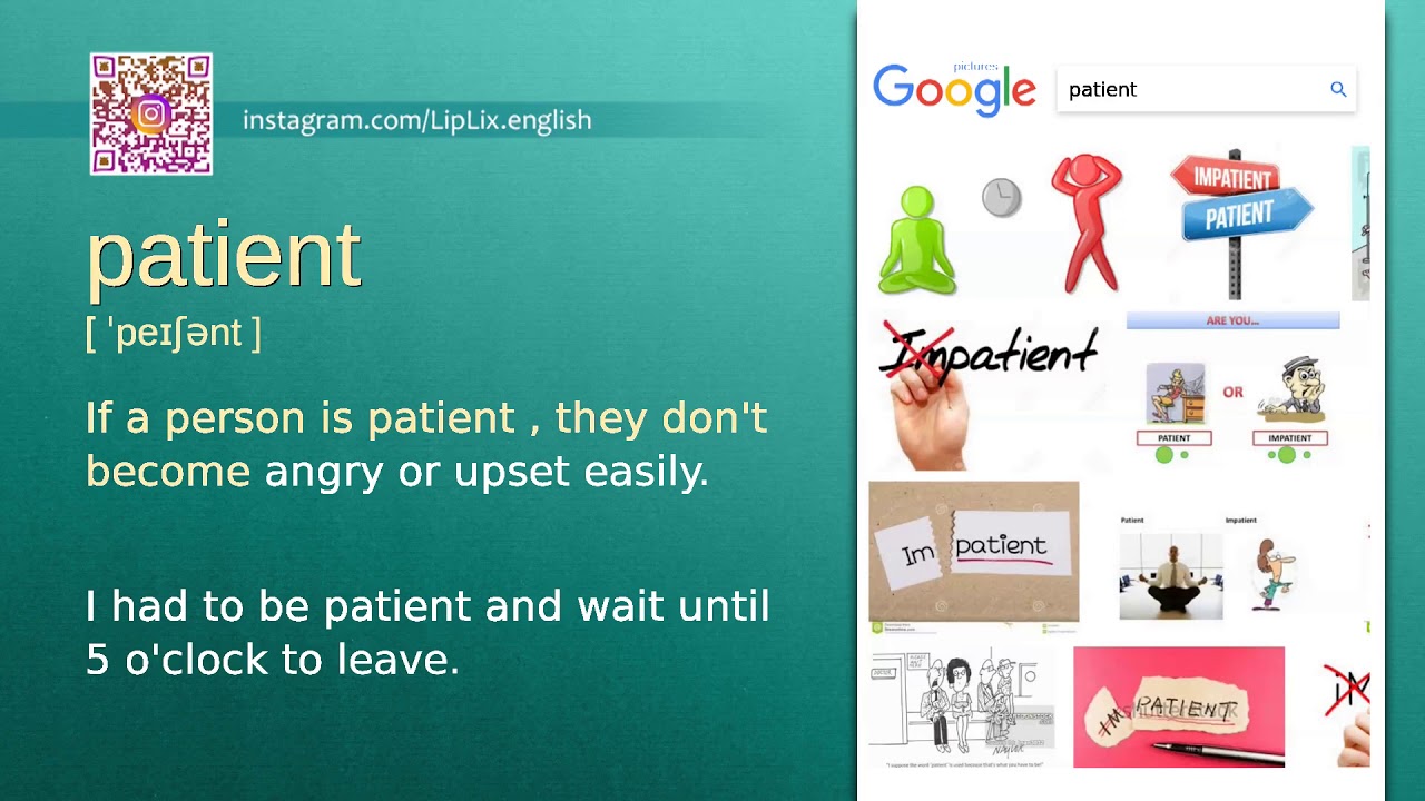 Patient : B1 level english vocabulary lesson, www.LipLix.com - YouTube