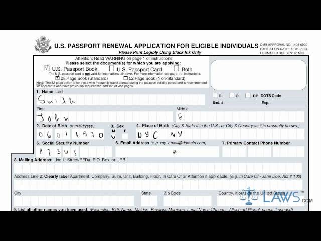 Example Filled Out Application