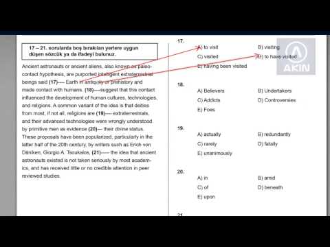 Soru 17- YDS Deneme Sınavı 9 Mart 2014