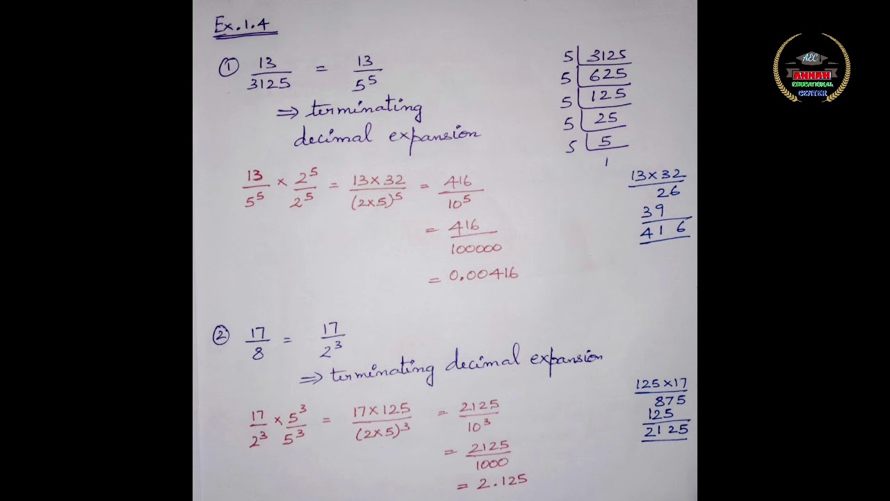 Class 10 Rational numbers and their decimal expansions - Part 2 - YouTube