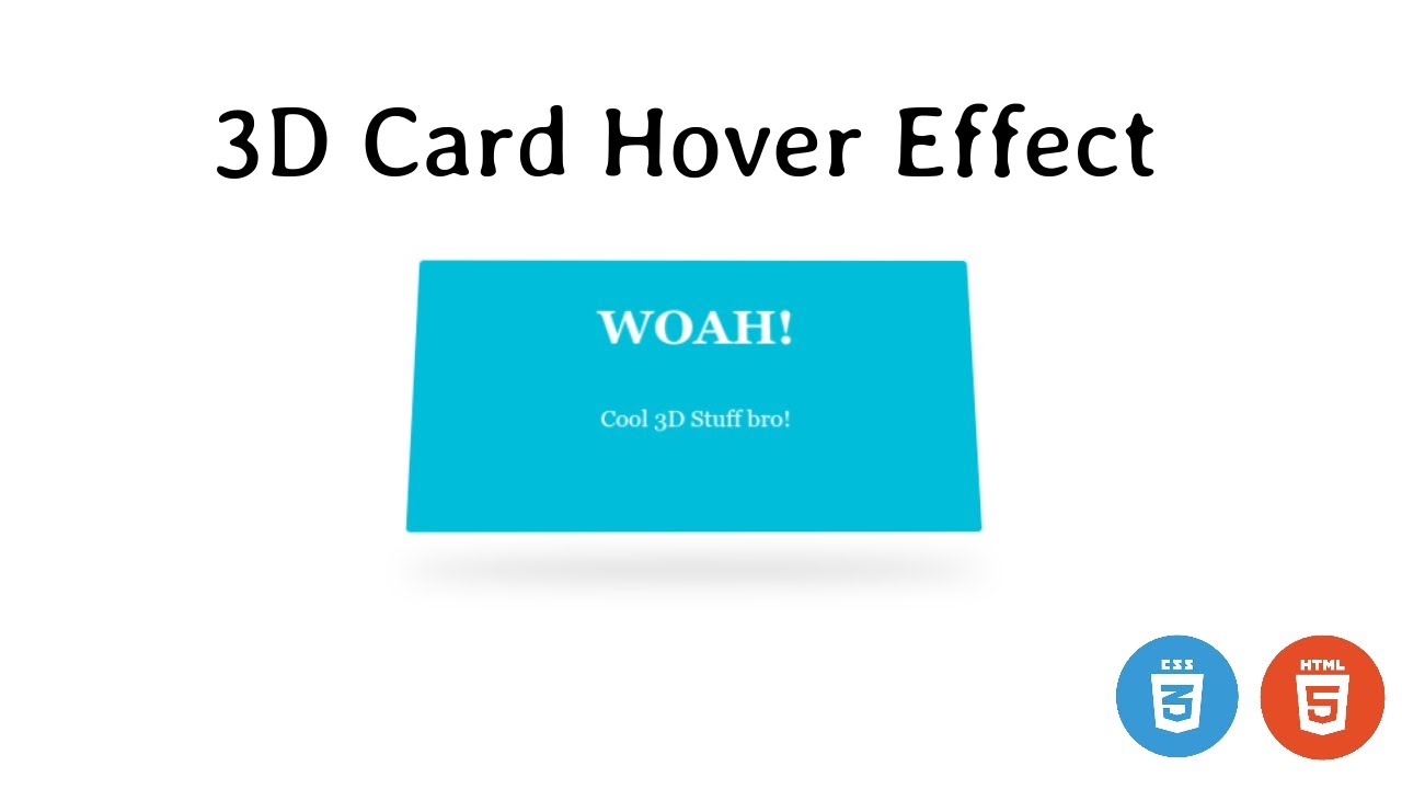 3d Card Hover Effect Htmlcss And Javascript Youtube 6659