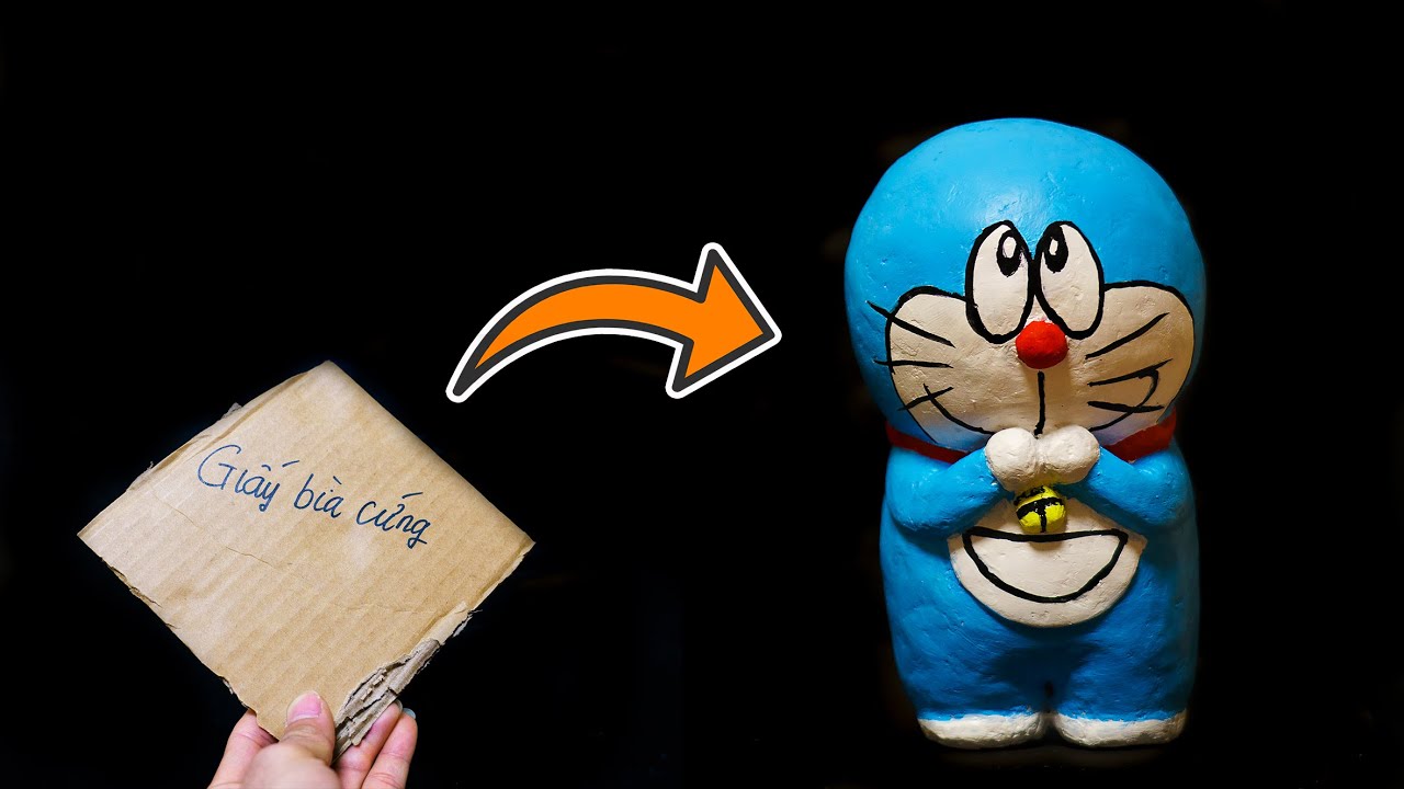 Turn cardboard paper into super cute DORAEMON |Paper mache | Tin DIY ...