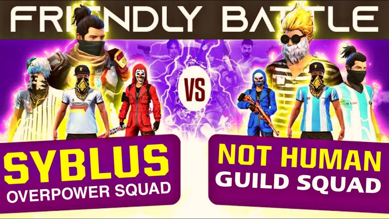 Only RED DAMAGE || SYBLUS with OP squad VS NOT HUMAN Guild Squad Clash ...